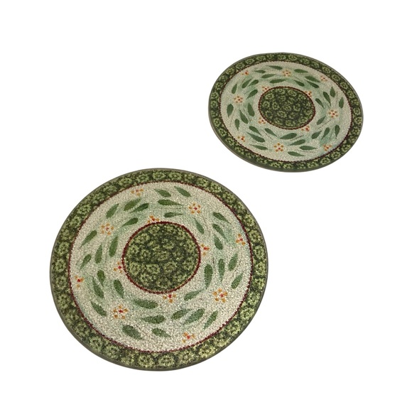 Kitchen | Pair Of Green Decorative Trivets Medium And Large | Poshmark
